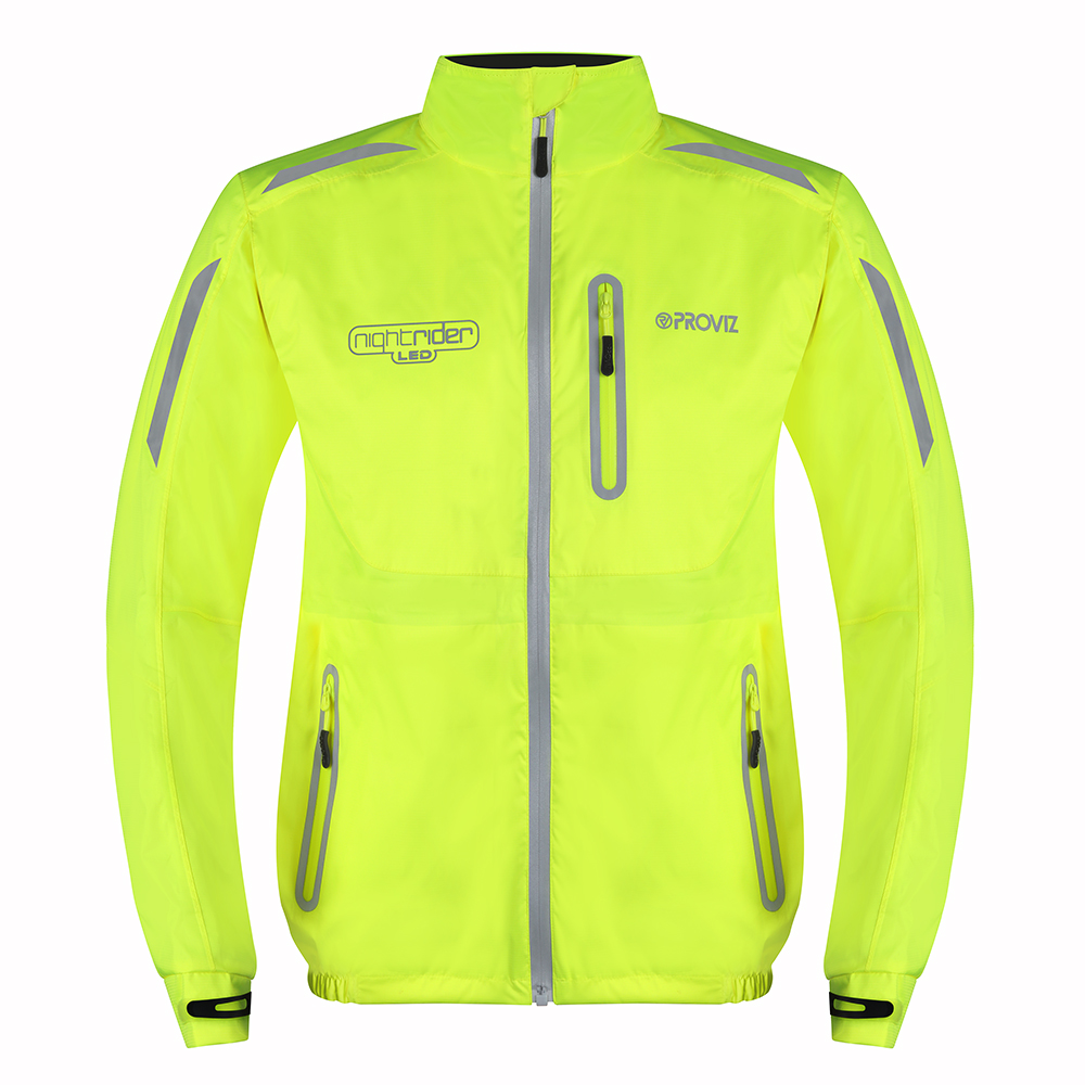 ProViz Nightrider LED cycling jacket has integrated washable LED lights ...