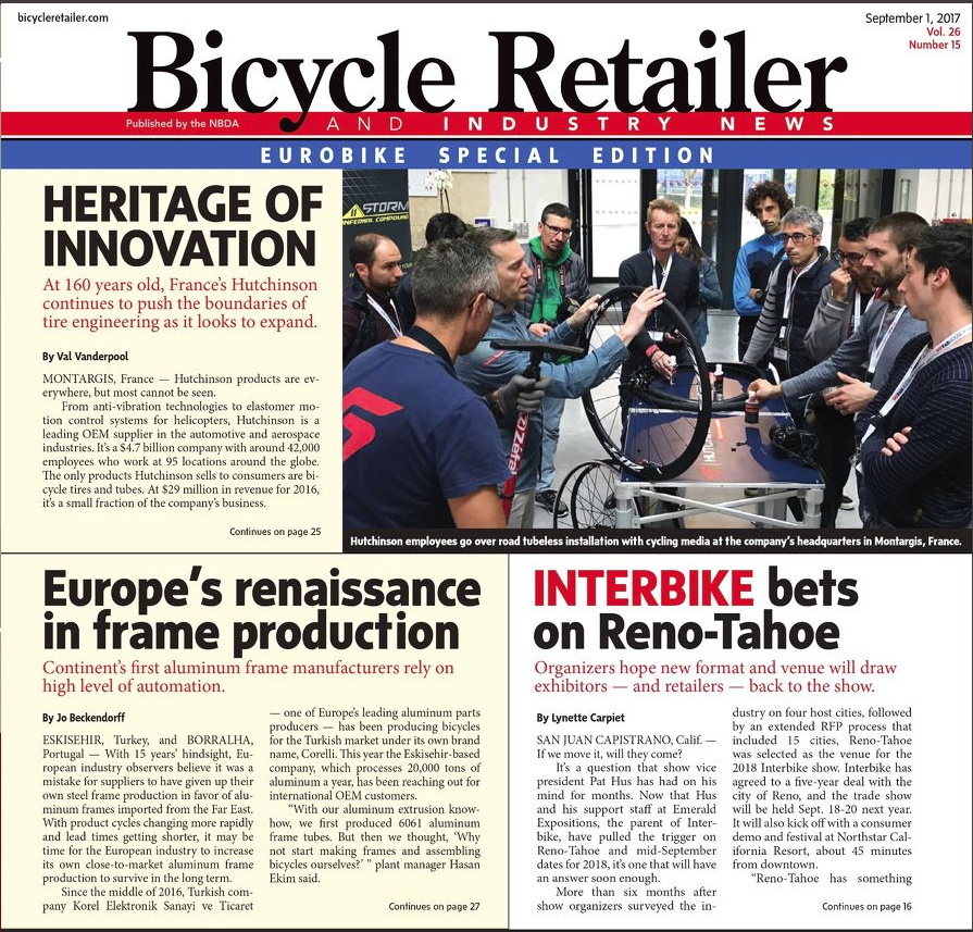 Sept. 1, 2017 | Bicycle Retailer and Industry News