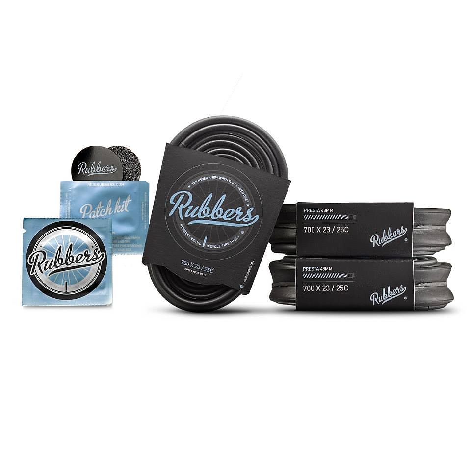 Rubbers Brand inner tubes have minimal packaging, free patch | Bicycle ...