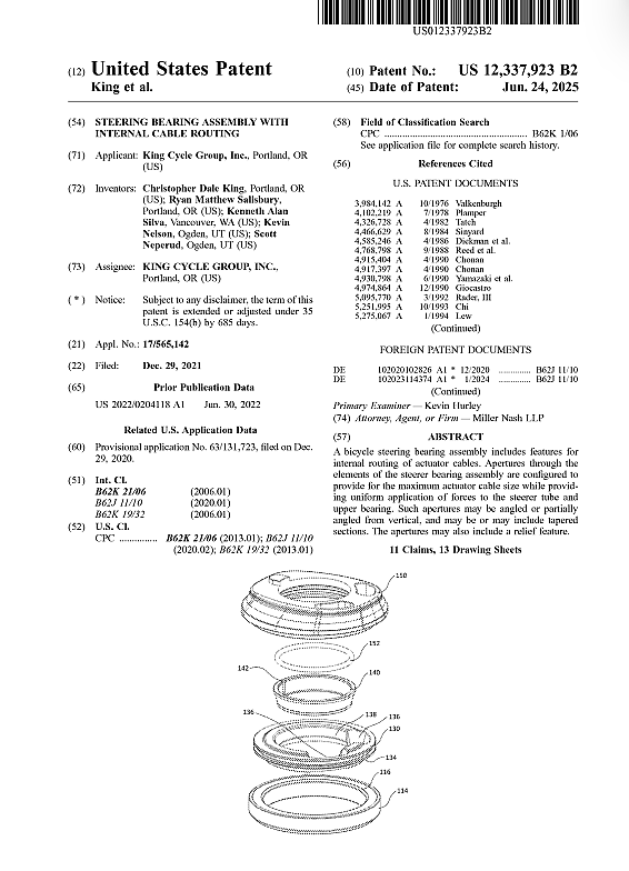 Chris King awarded patent on internal cable routed headset design ...